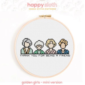 Golden Girls Cross Stitch Pattern: Sophia, Blanche, Dorothy, Rose ...