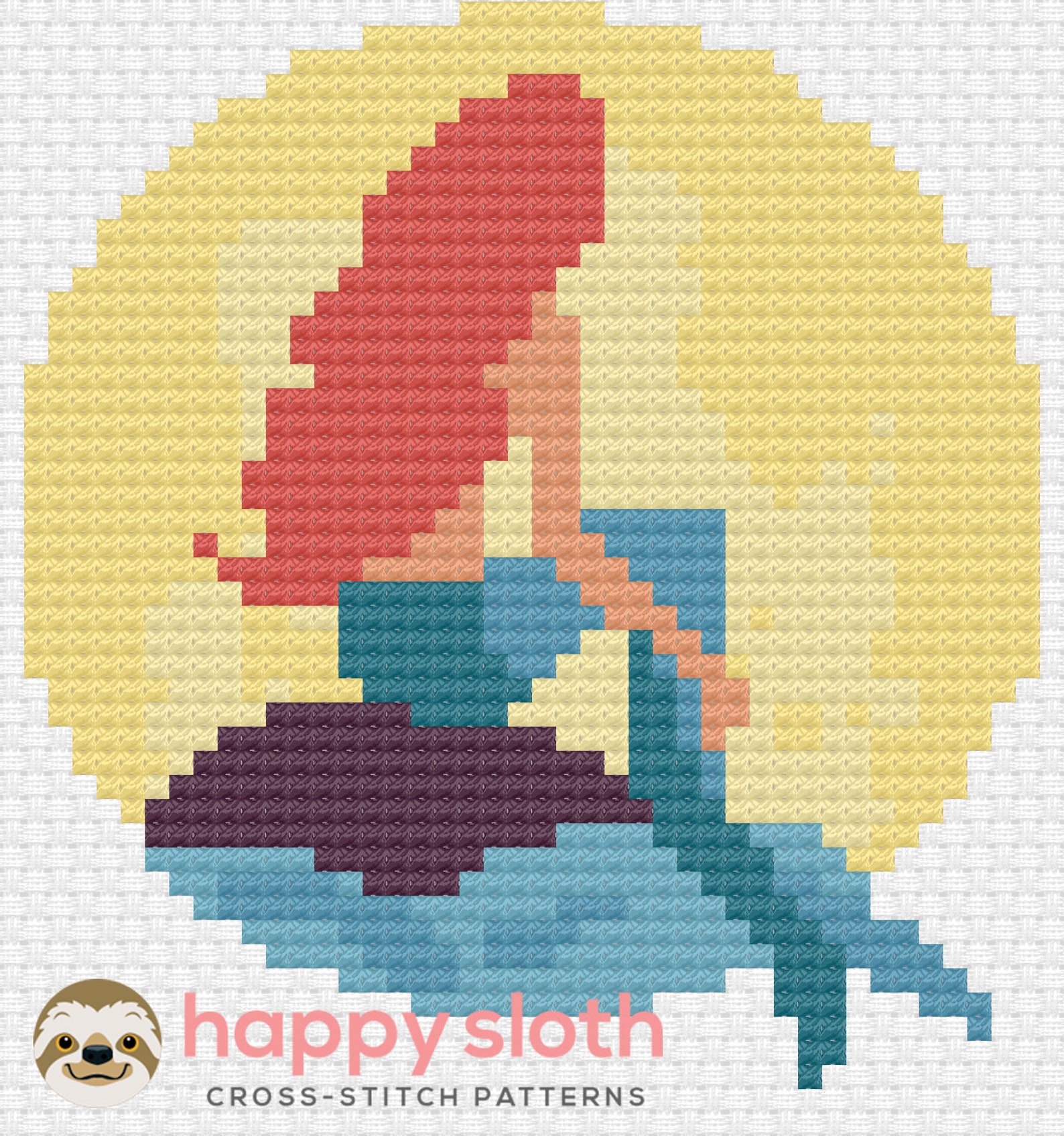 Mermaid Cross Stitch Pattern Ariel Mermaid Cross Stitch - Etsy