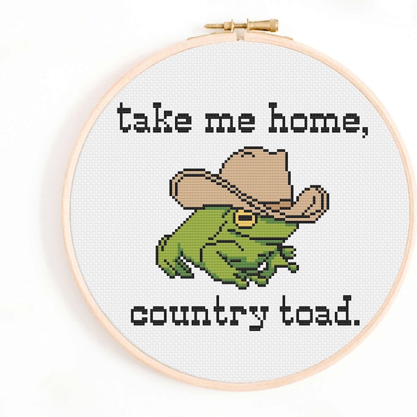 Cross Stitch Funny Frogs - Etsy