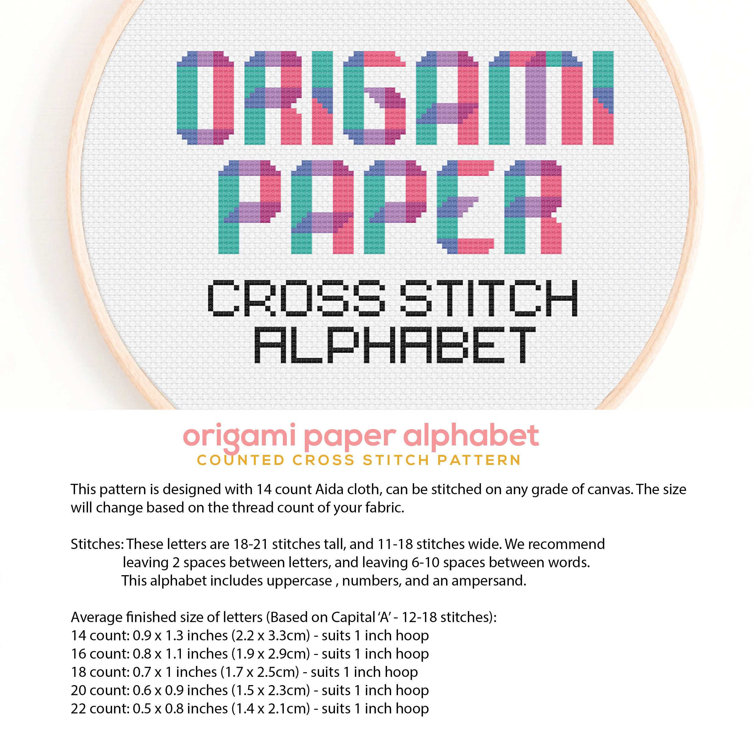 10 Big & Bright Cross Stitch Alphabets Value Pack of - Etsy UK