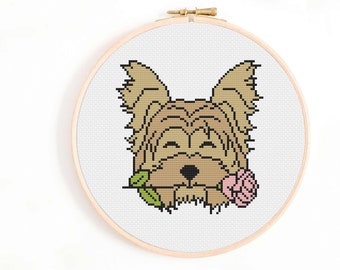 Yorkie Cross Stitch Pattern - Etsy