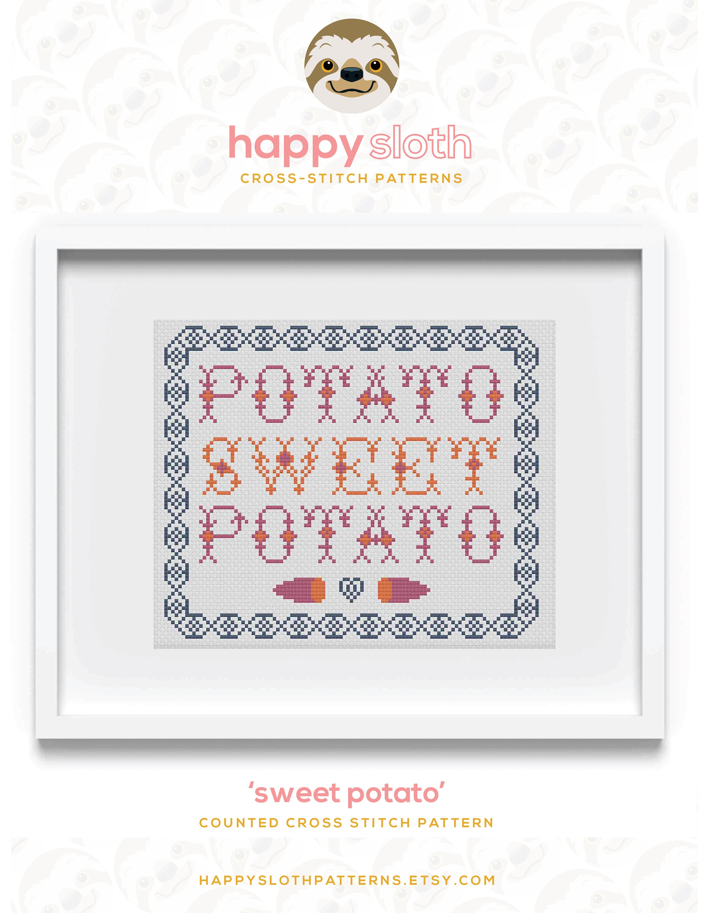 Potato Sweet Potato Cross Stitch Pattern / Funny Cross Stitch - Etsy