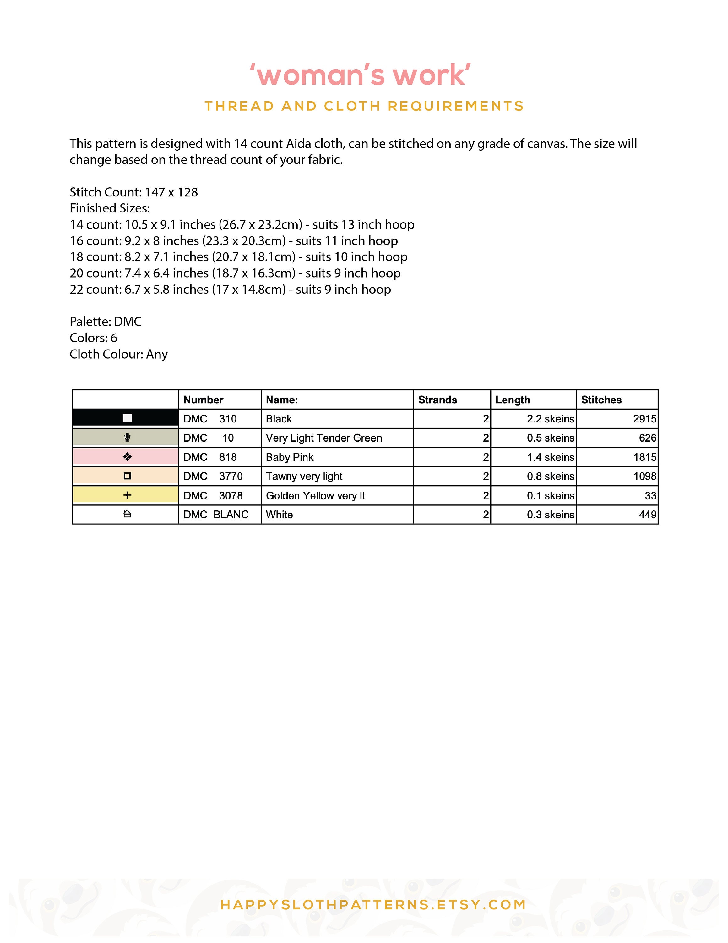 Women's Work Cross Stitch Pattern / A Woman's Work | Etsy