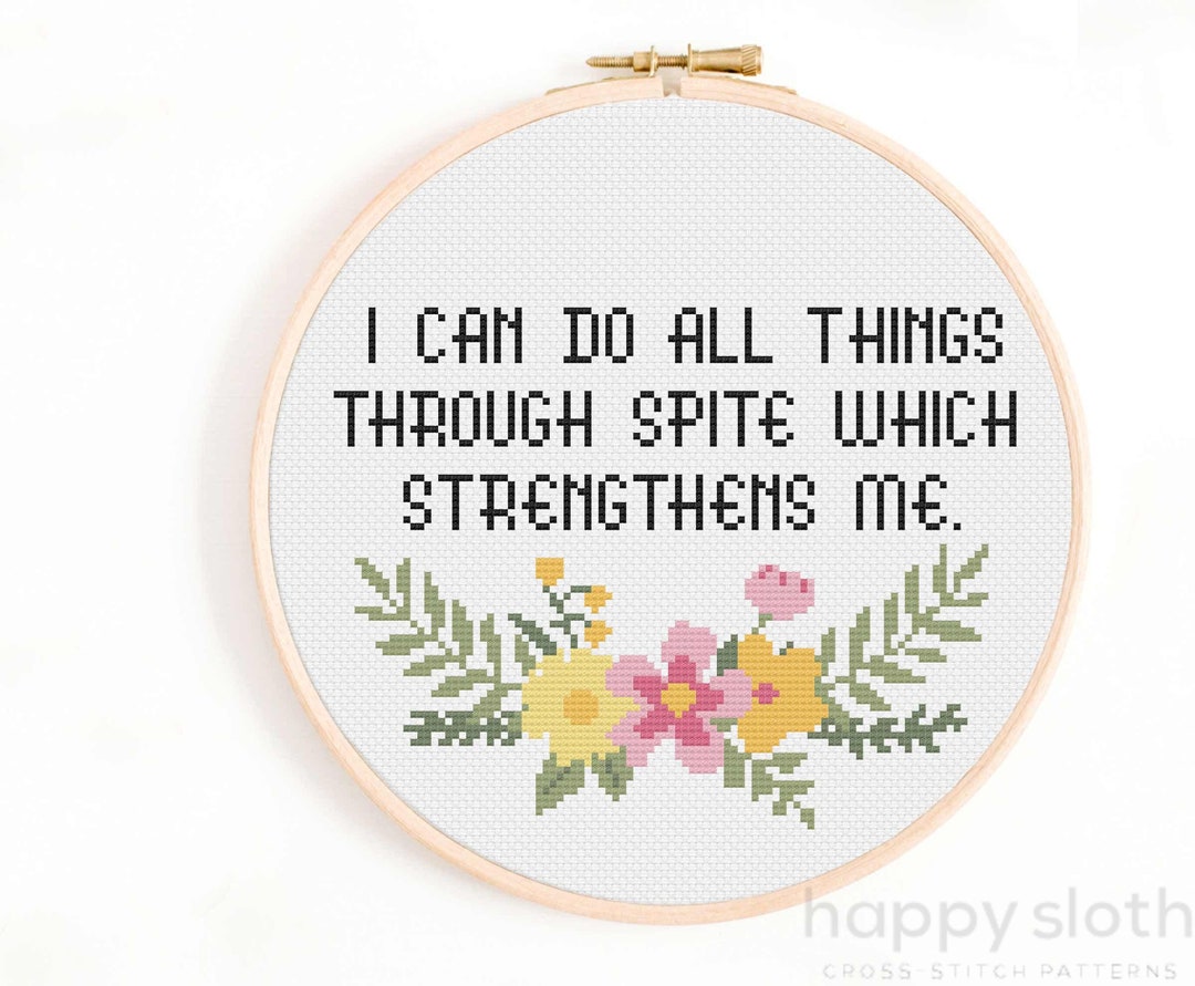 I Can Do All Things Through Spite, Which Strengthens Me Funny Cross ...