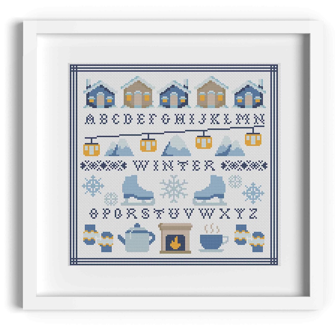 Winter Sampler Cross Stitch Pattern / Inspired by Scandi Cross Stitch ...