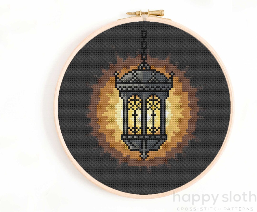 Spooky Lantern Cross Stitch Pattern: Halloween Lamp (digital Download ...