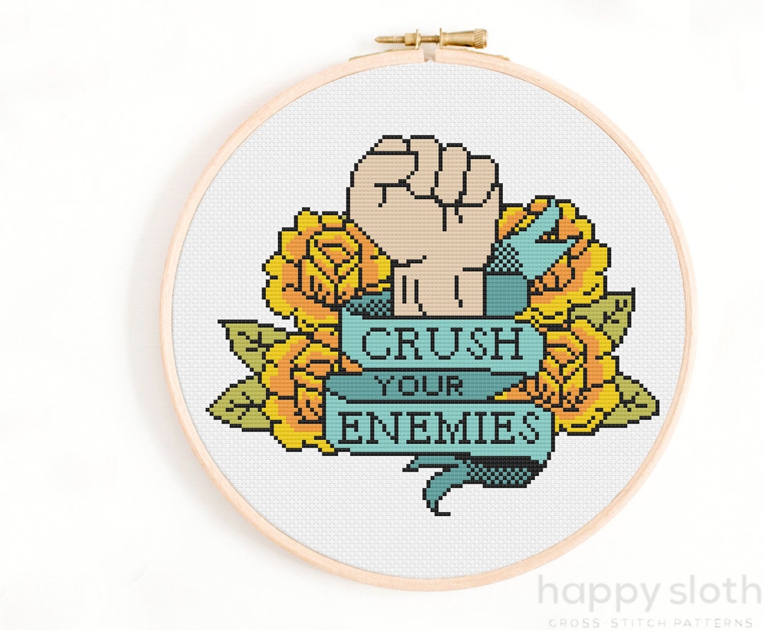 Crush Your Enemies Tattoo Cross Stitch Pattern (digital Download) - Etsy
