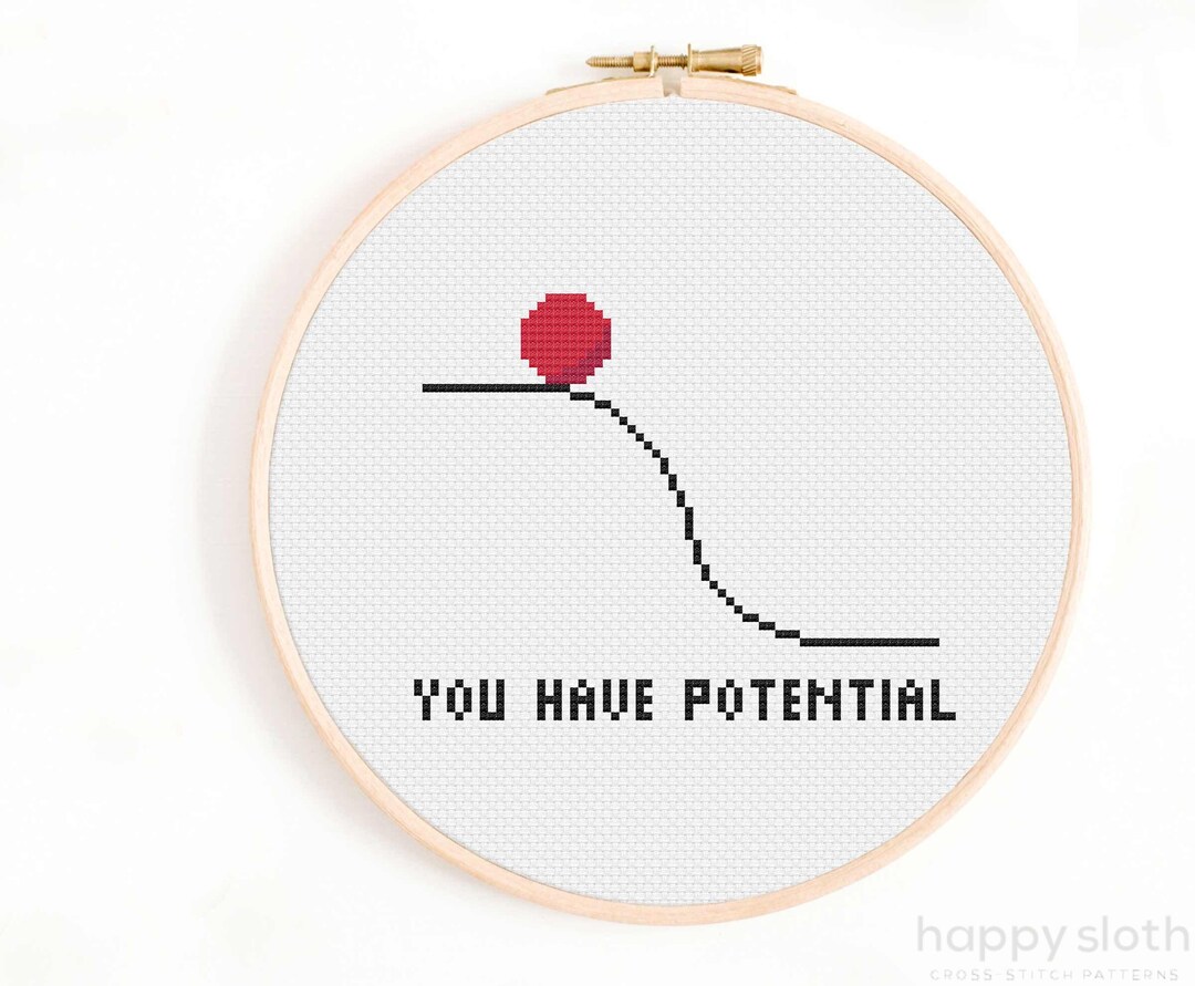 You Have Potential Cross Stitch Pattern: Physics Science Gift (digital ...