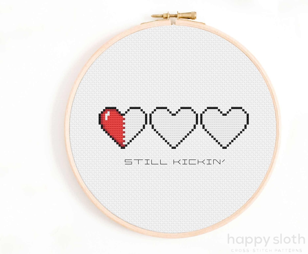 8-bit Health Bar Cross Stitch Pattern: Gamer Embroidery (PDF Pattern ...