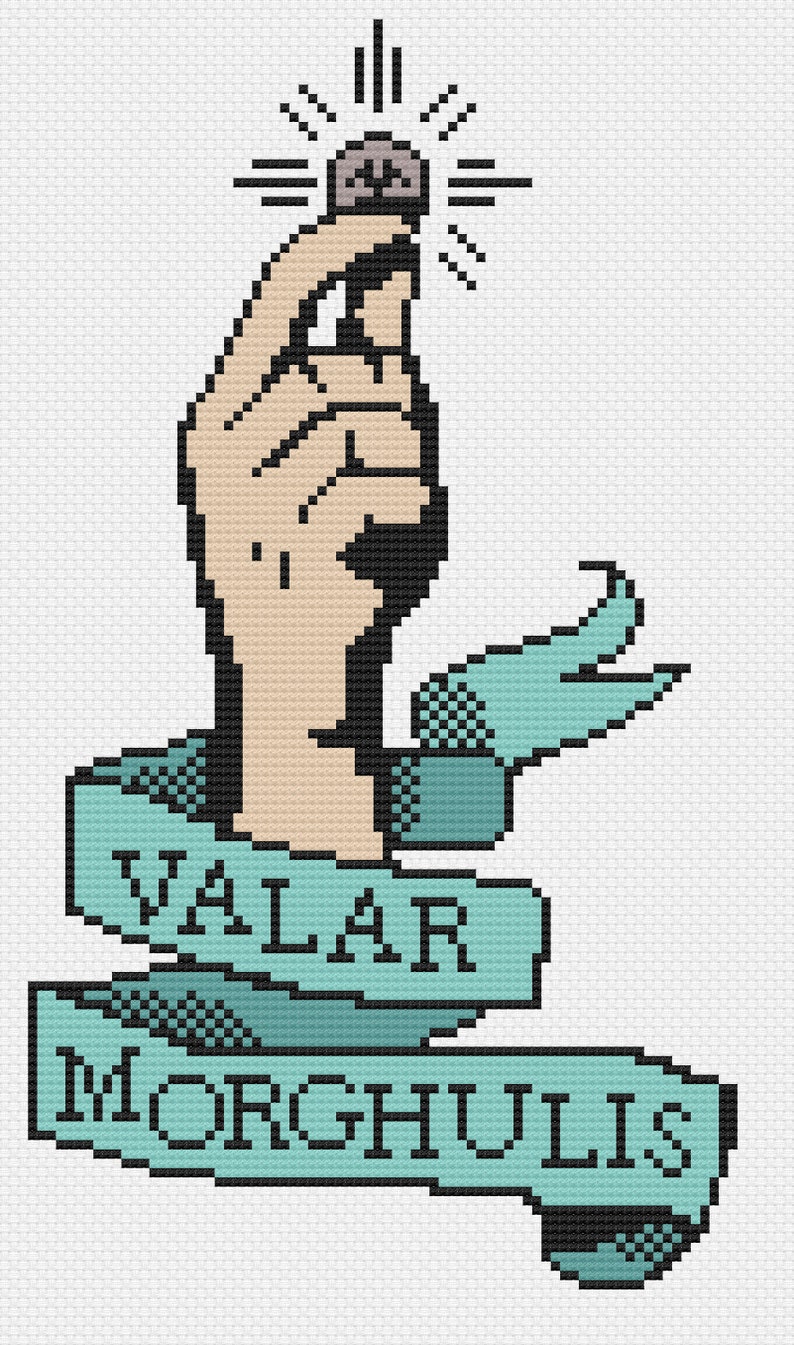 Got Cross Stitch Pattern Valar Morghulis - Etsy