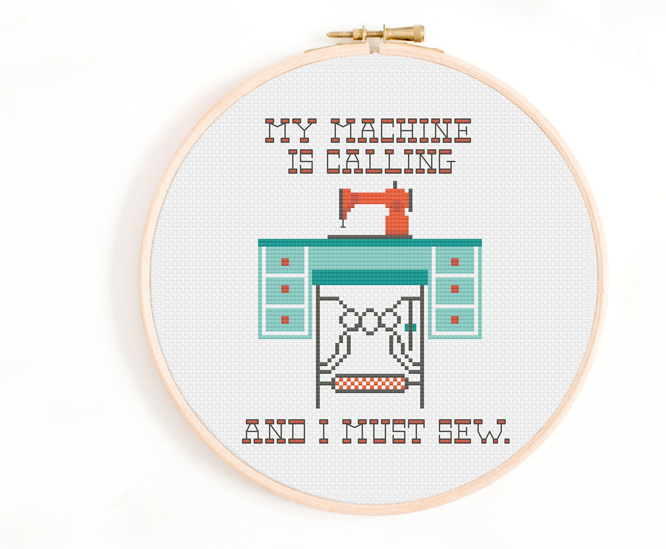 My Machine is Calling and I Must Sew Cross Stitch Pattern - Etsy