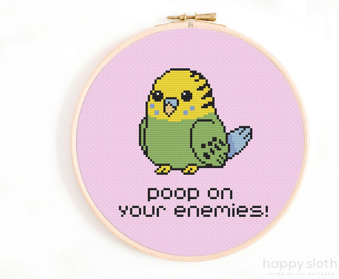 Poop on Your Enemies Cross Stitch Pattern - Parakeet or Budgie Cross ...