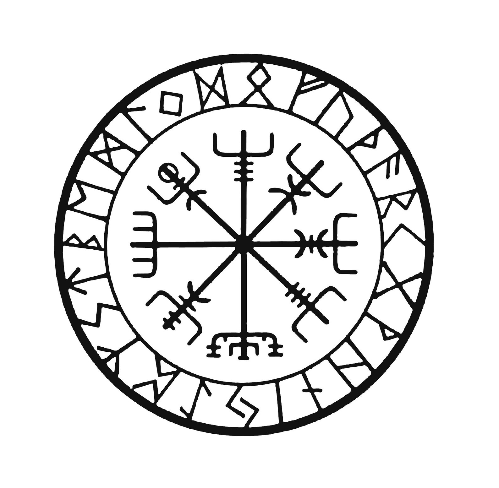 Viking Protection Runes Vegvisir Compass Medieval Decal | Etsy