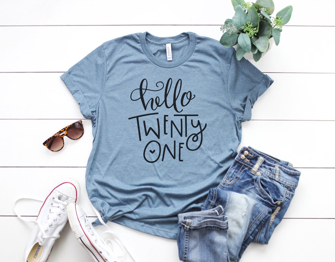 Hello 21 Hello Twenty One 21st Birthday Tee 21 Birthday | Etsy