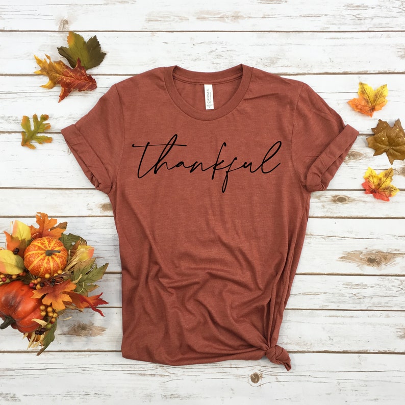 Thankful Tee | Simply Thankful T-shirt | Thanksgiving Tee | Heather ...