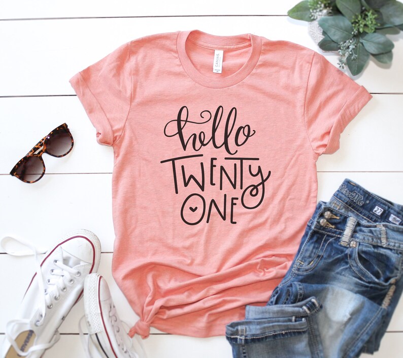 Hello 21 Hello Twenty One 21st Birthday Tee 21 Birthday | Etsy