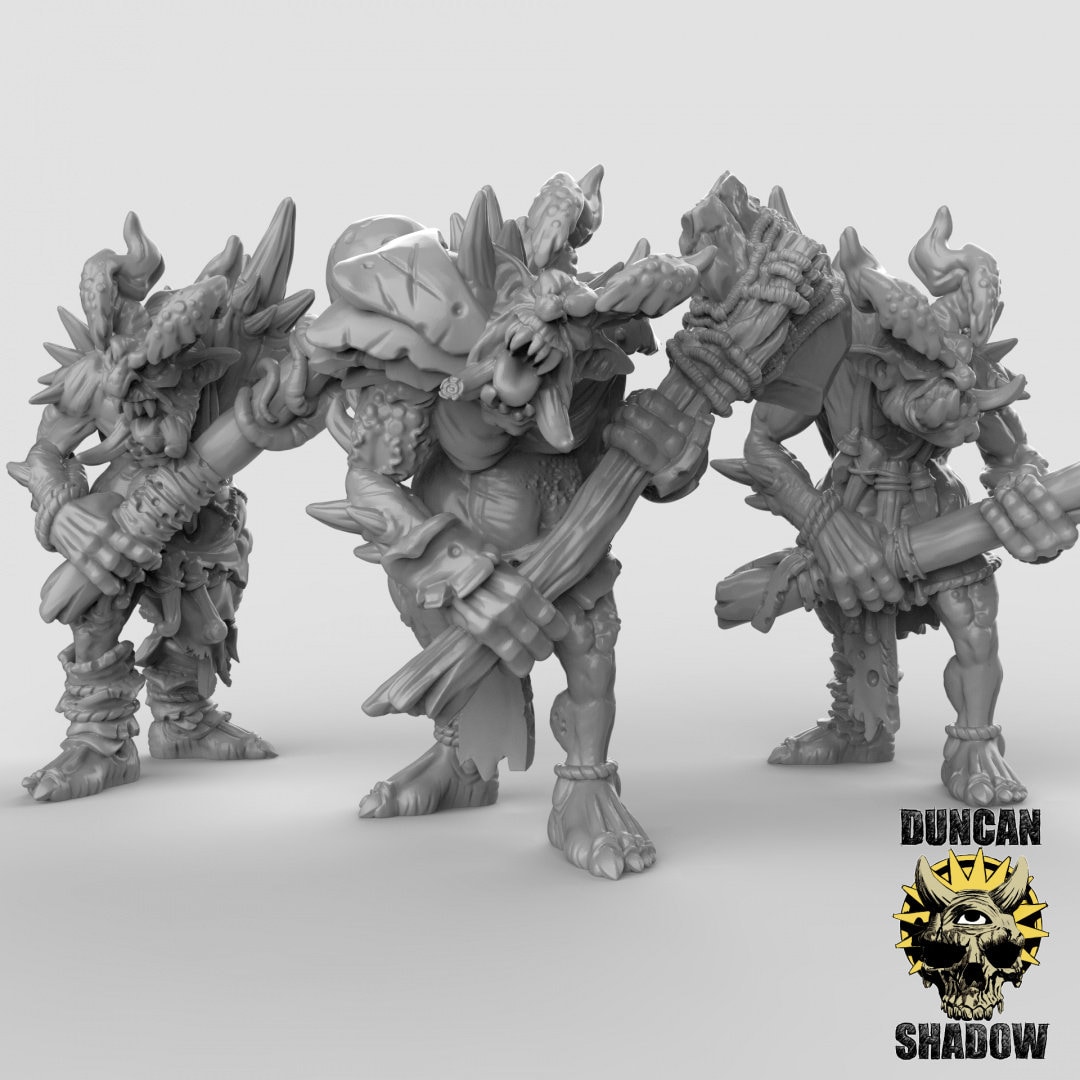 Chaos Trolls With Great Weapons 3D Printed Resin Miniature Tabletop ...