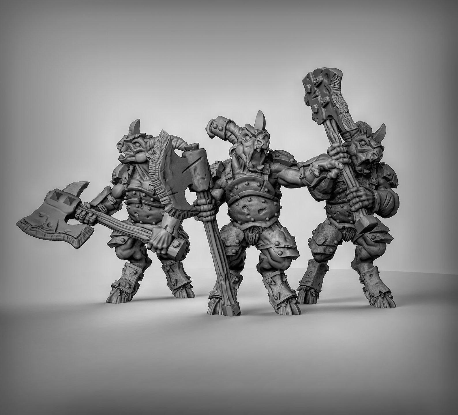 Armored Beastmen 3D Printed Resin Miniature Tabletop Role - Etsy