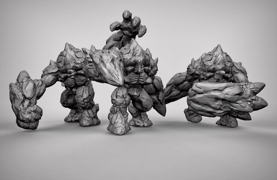 Earth Elemental 3D Printed Resin Miniature Tabletop Role | Etsy
