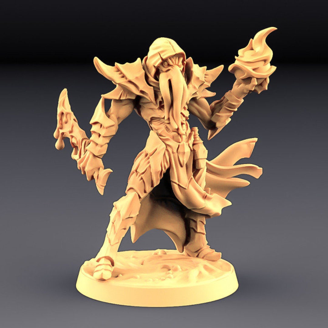 Deep One Reaver V4 3D Printed Resin Miniature | Tabletop Role Playing ...