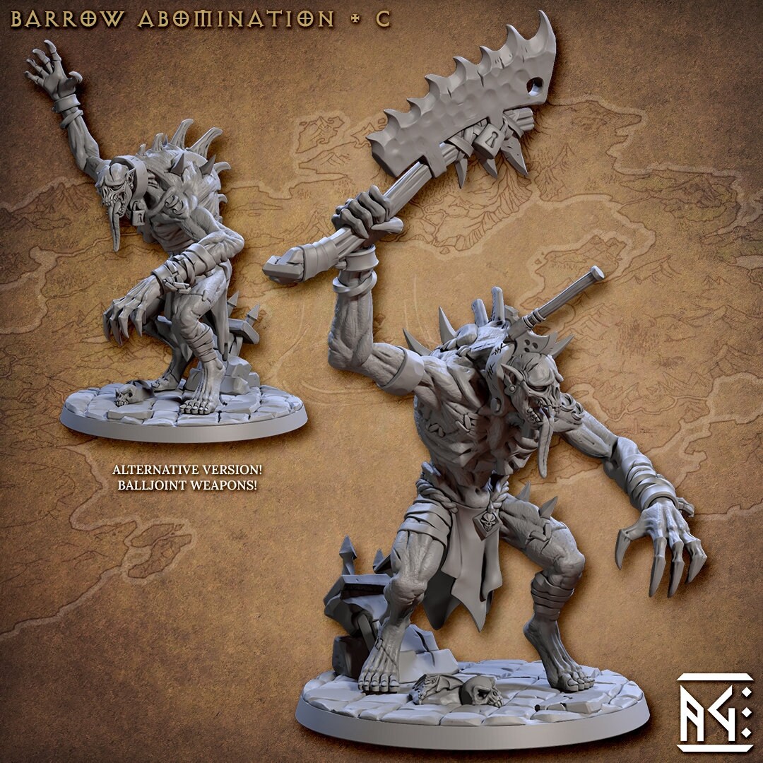 Rodburg Abomination V3 50mm Base 3D Printed Resin Miniature Tabletop ...