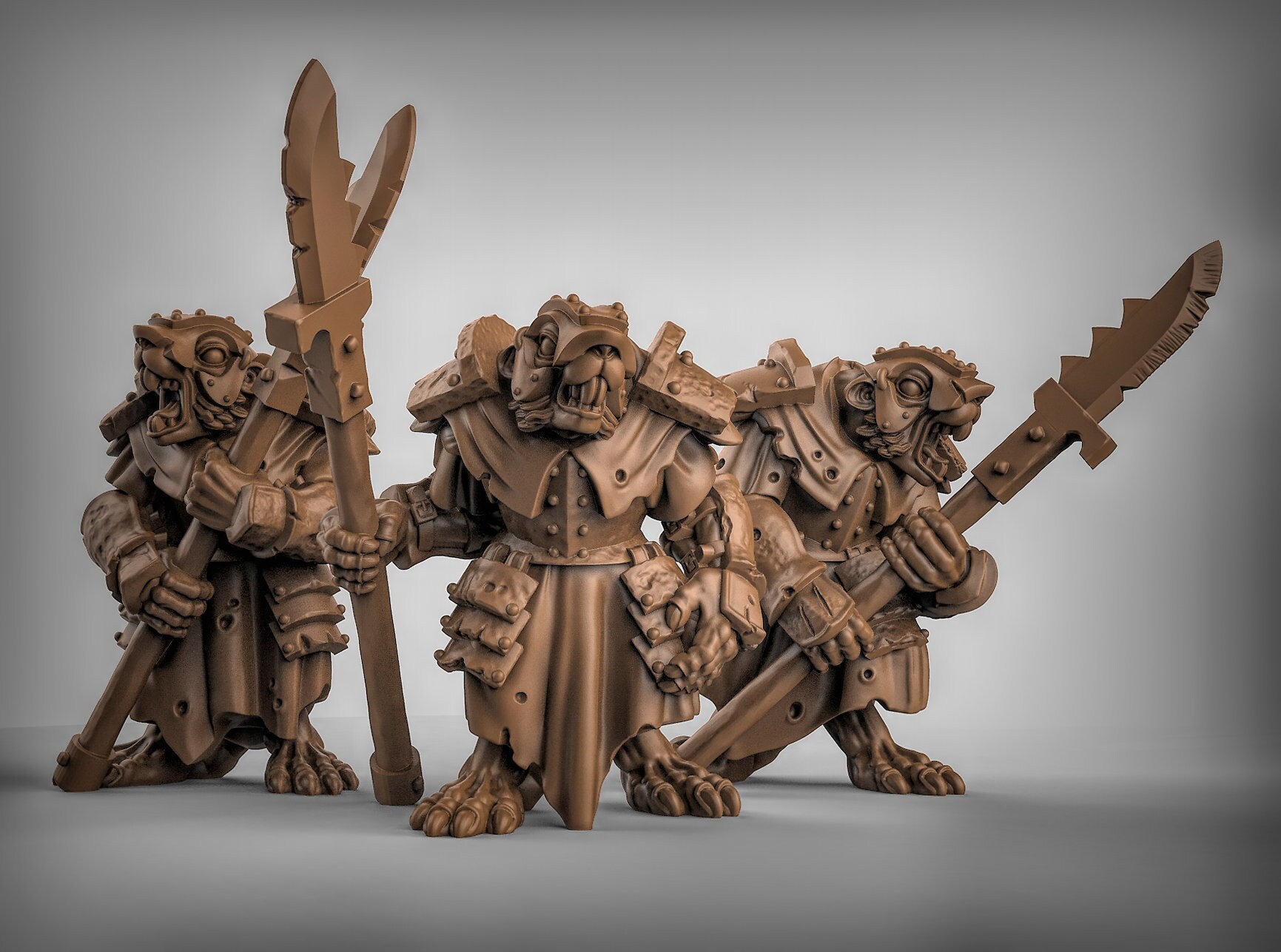 Armored Rat Men 3D Printed Resin Miniature Tabletop Role - Etsy