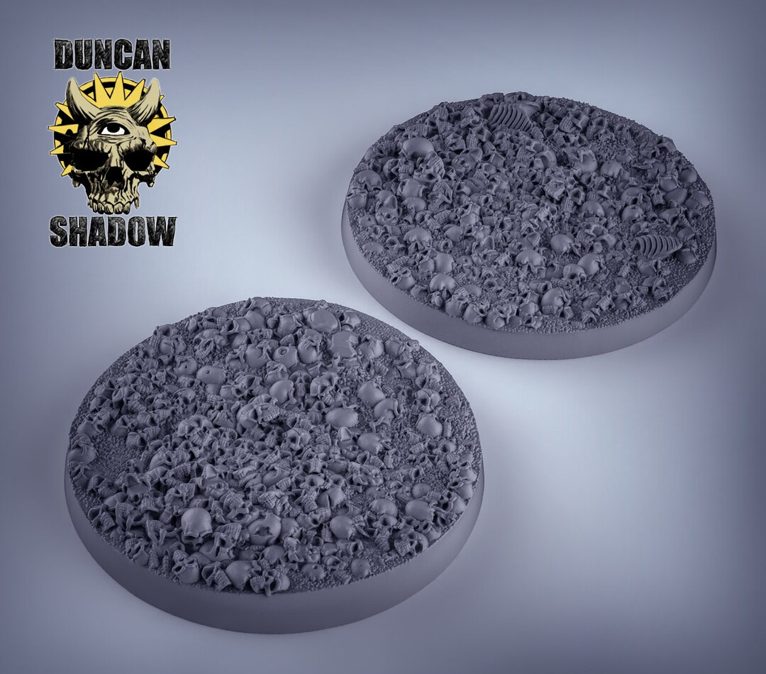 Skull Miniature 50mm Base Set 3D Printed Resin Miniature | Tabletop ...