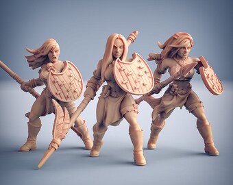 Amazonian Warriors 3D Printed Resin Miniature Tabletop Role | Etsy