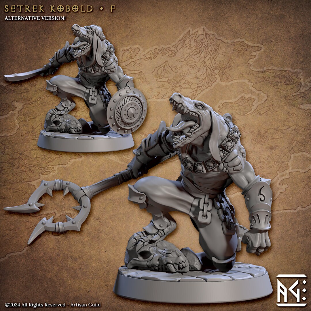 Setrek Kobold V6 25mm Base 3D Printed Resin Miniature Tabletop Role ...