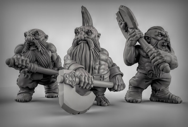 Dwarf Berserker V2 3D Printed Resin Miniature | Tabletop Role Playing ...