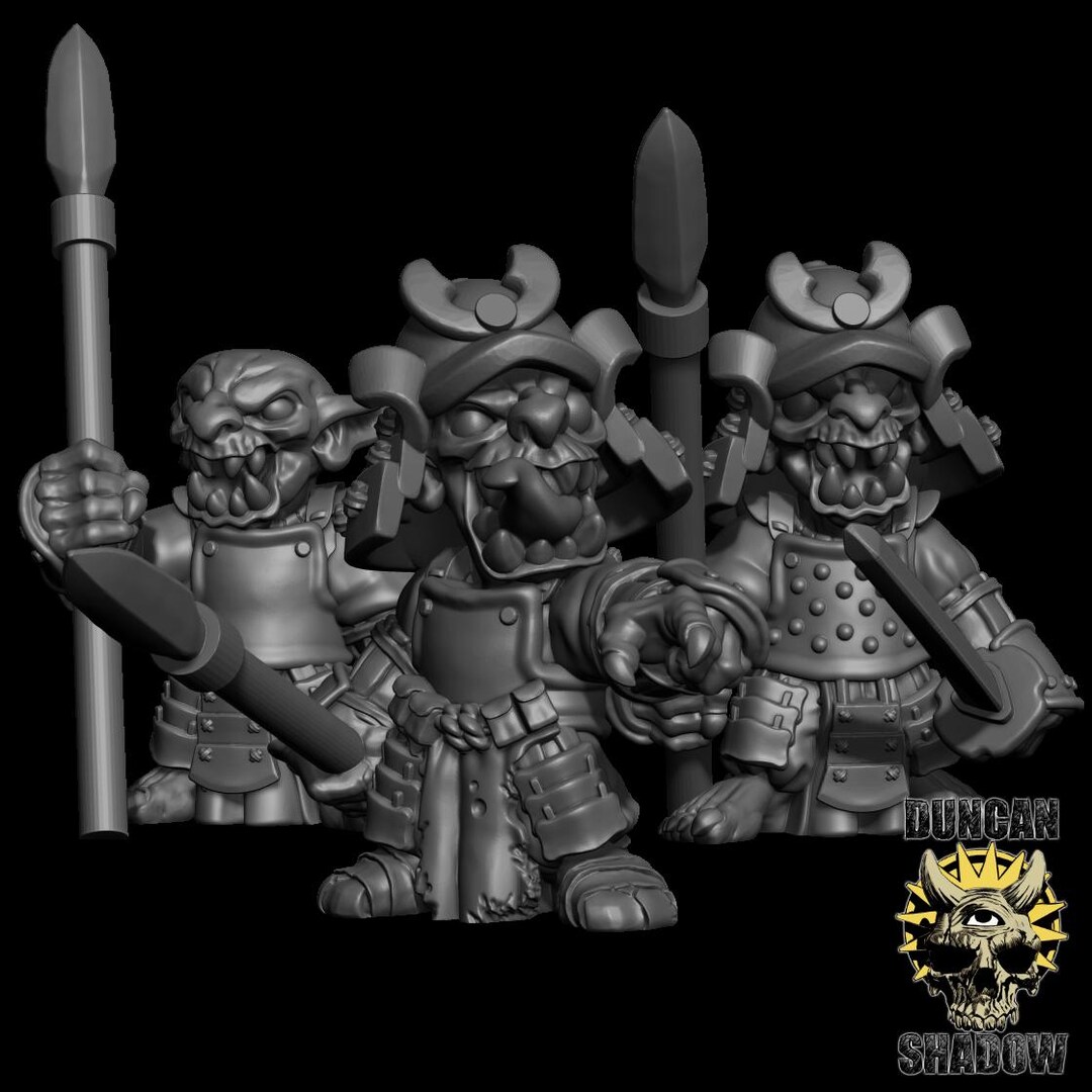 Goblin Samurai With Spears 3D Printed Resin Miniature Tabletop Role ...