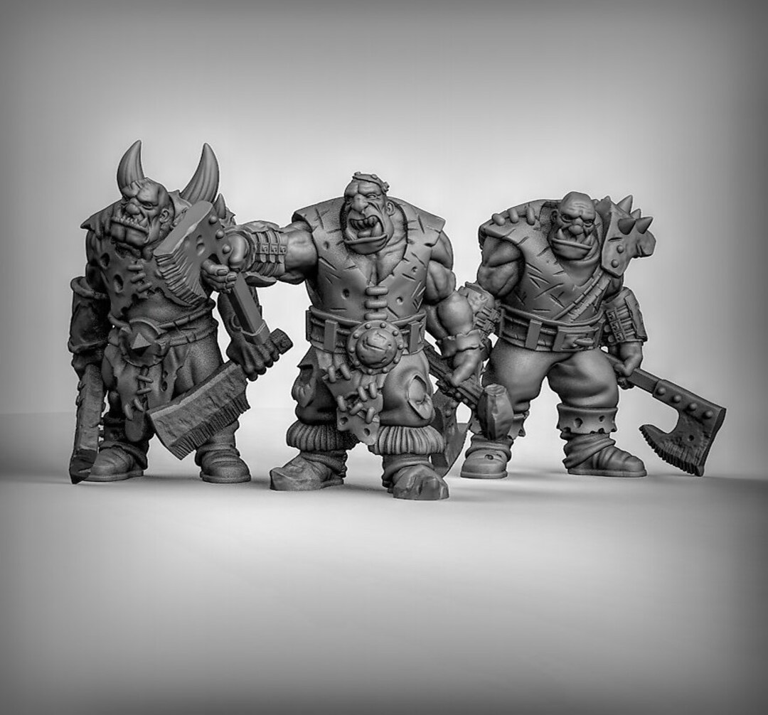 Ogre With Dual Handed Weapons 3D Printed Resin Miniature | Tabletop ...