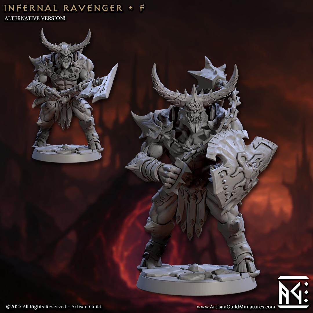 Infernal Ravenger V6 (30mm Base) 3D Printed Resin Miniature | Tabletop ...