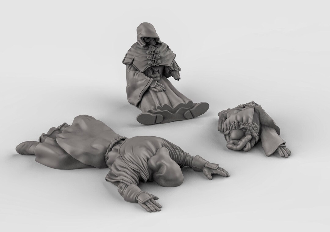 Dead Cultists 3D Printed Resin Miniature Tabletop Role Playing Dungeons ...