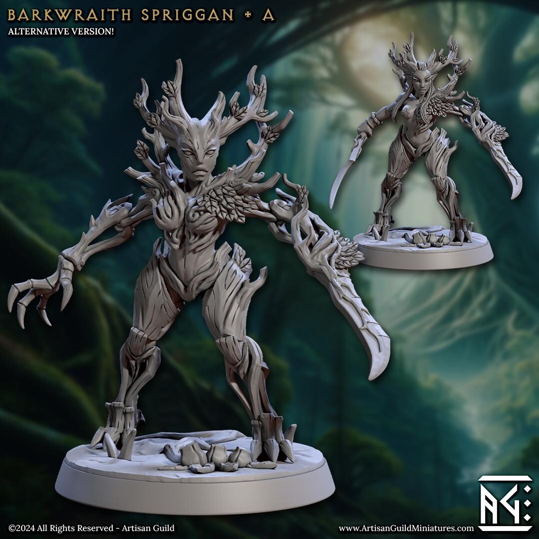 Barkwraith Spriggan V1 (30mm Base) 3D Printed Resin Miniature ...