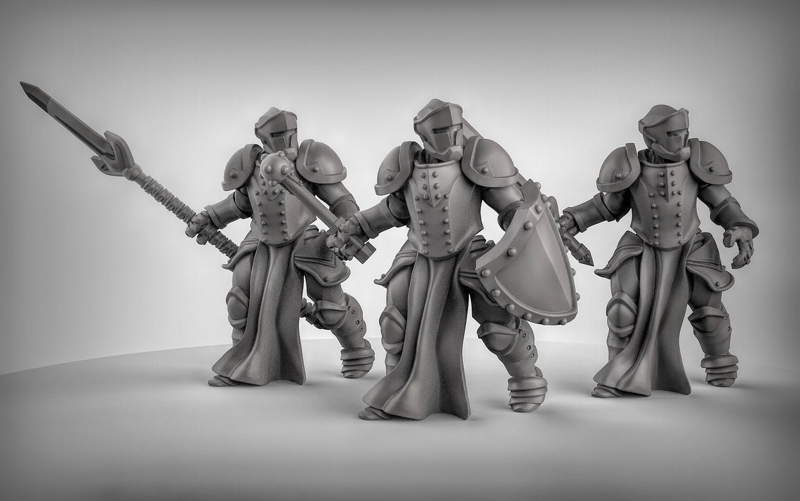 Warforged Fighter 3D Printed Resin Miniature Set V3 | Tabletop Role ...