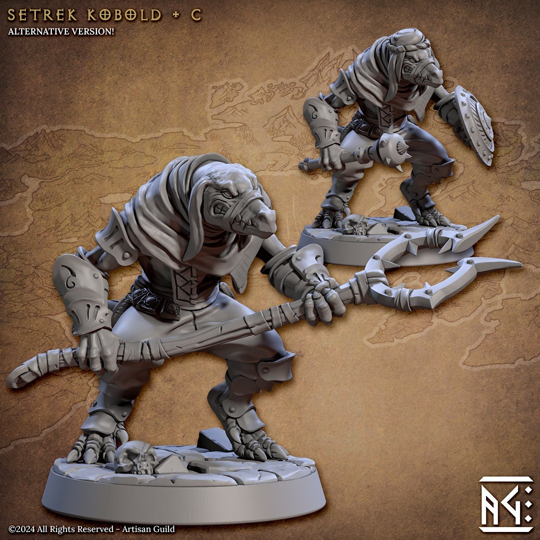 Setrek Kobold V3 25mm Base 3D Printed Resin Miniature Tabletop Role ...