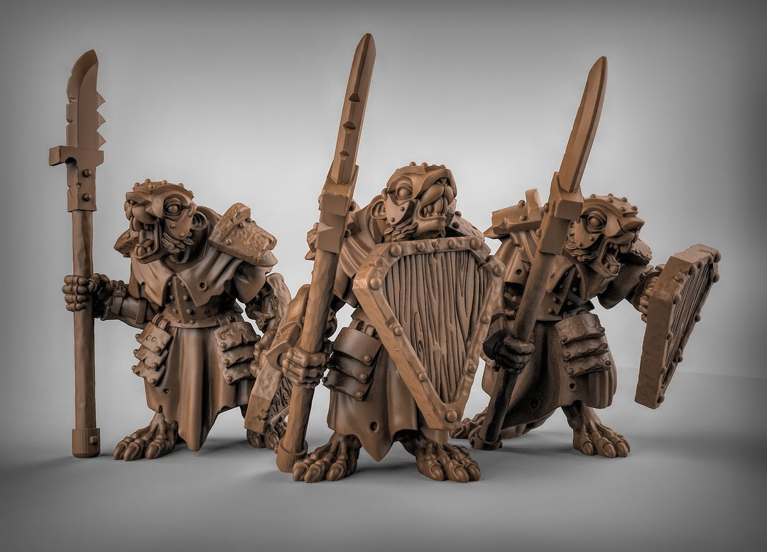 Armored Rat Men With Shields 3D Printed Resin Miniature | Tabletop Role ...