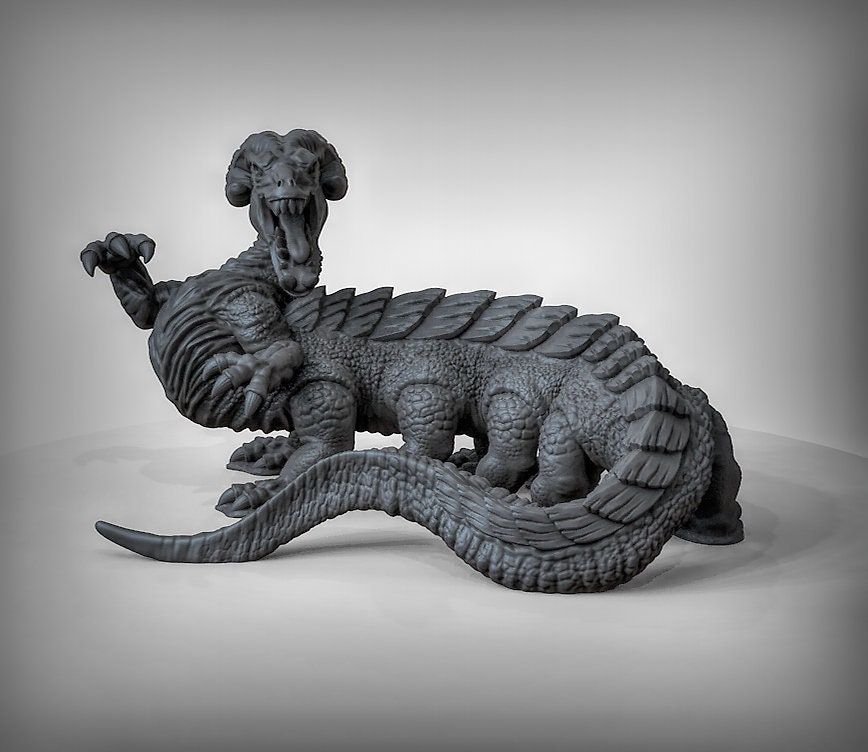 Behir Serpentine Monster 3D Printed Resin Miniature Tabletop | Etsy