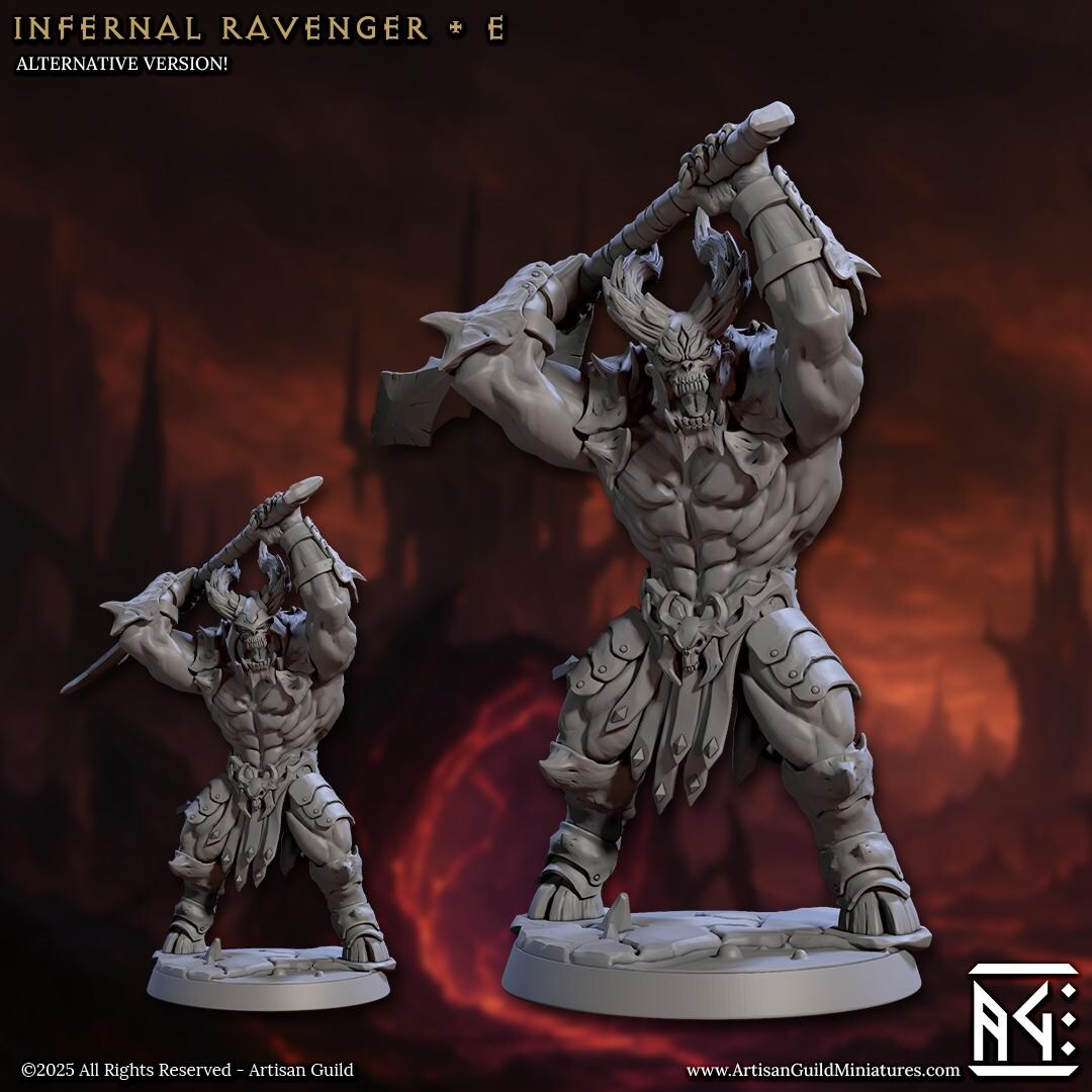 Infernal Ravenger V5 (30mm Base) 3D Printed Resin Miniature | Tabletop ...