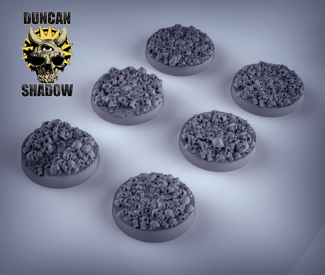 Skull Miniature 25mm Base Set 3D Printed Resin Miniature | Tabletop ...
