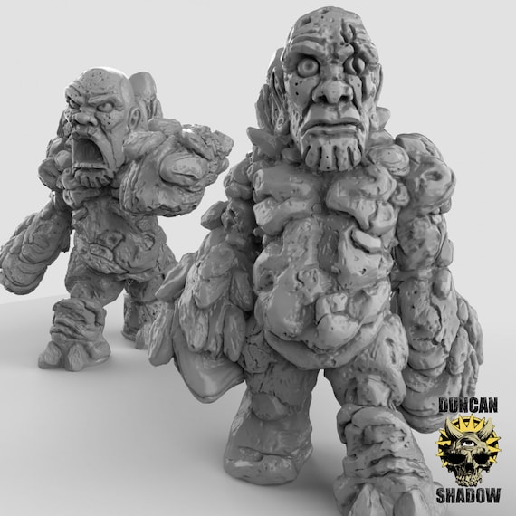 Earth Golem 3D Printed Resin Miniature Tabletop Role Playing | Etsy