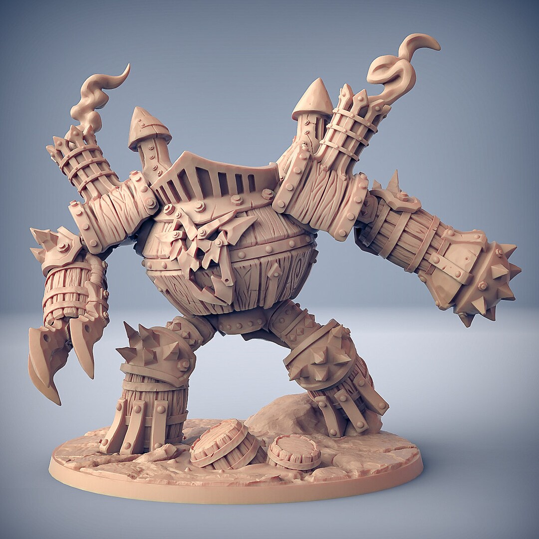 Sparksoot Scrap Golem (100mm Base) 3D Printed Resin Miniature ...