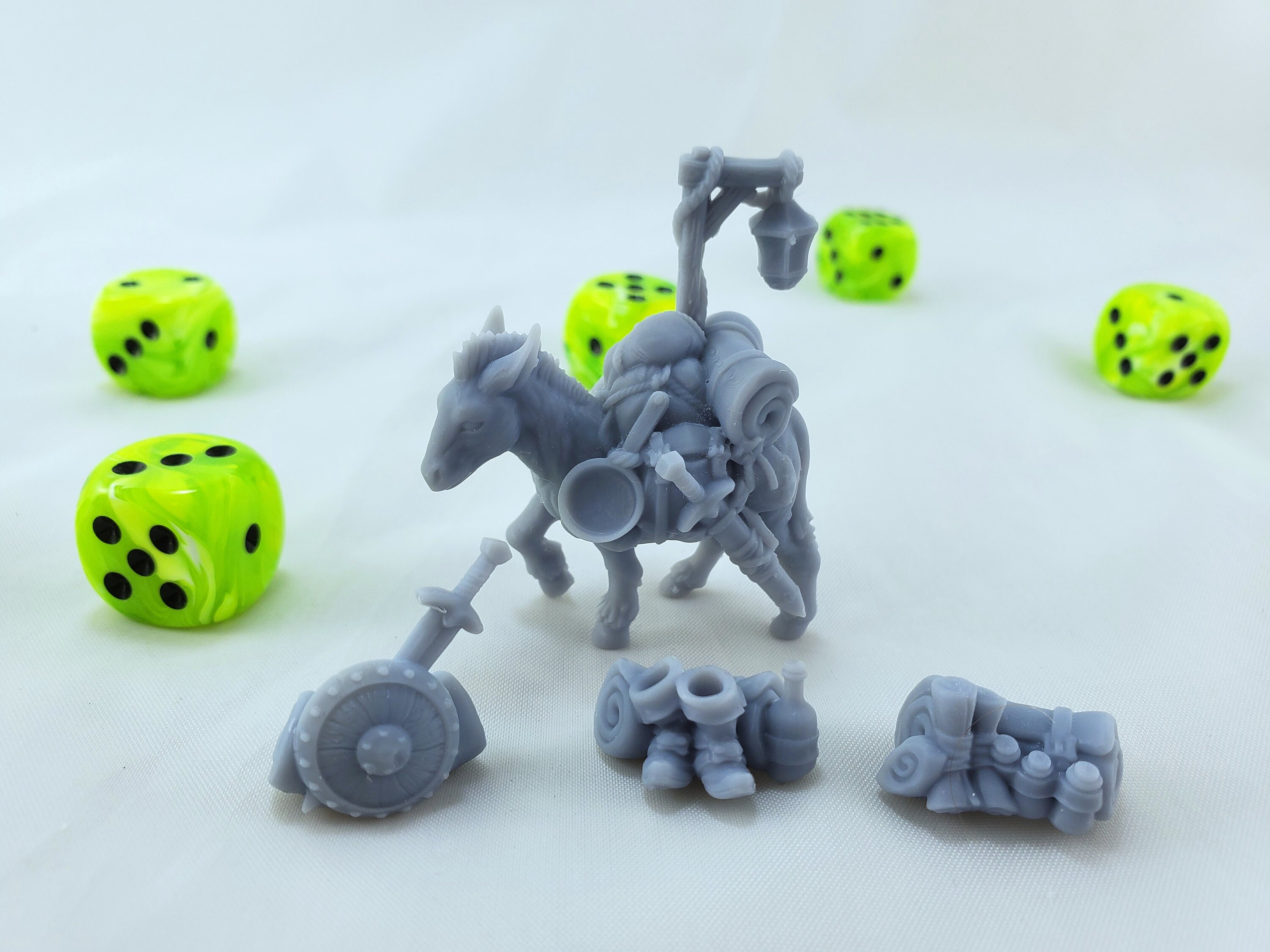 Adventurer's Pack Mule & Supplies 3D Printed Resin Miniature| Tabletop ...