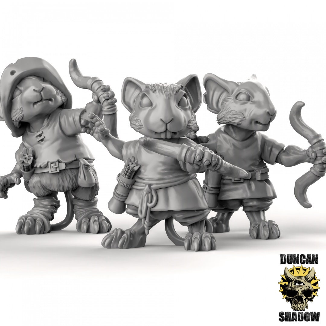 Mouse Town Guard Archers 3D Printed Resin Miniature Tabletop Role ...
