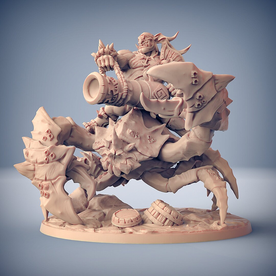 Gronk on Marshclaw (100mm Base) 3D Printed Resin Miniature | Tabletop ...