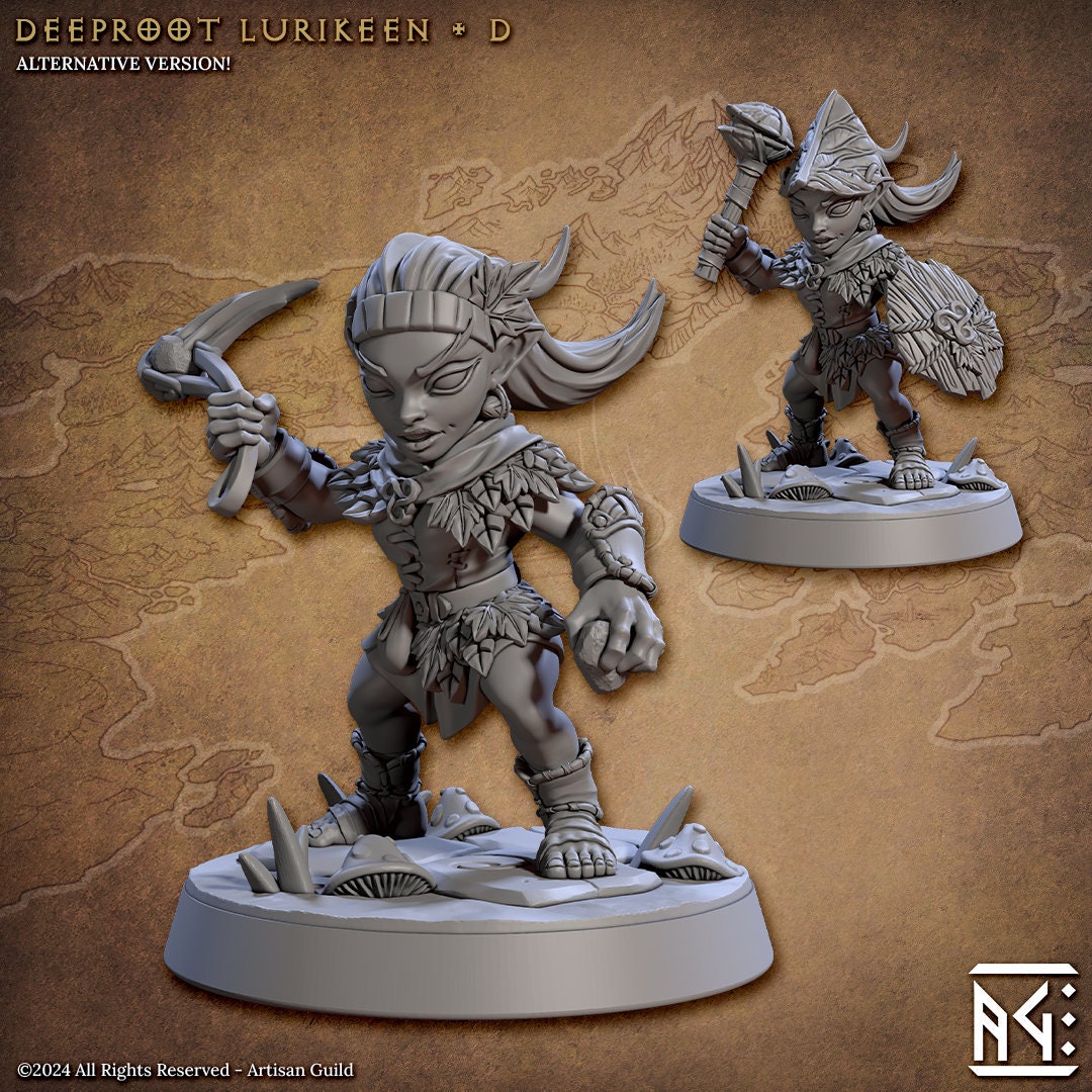 Deeproot Lurikeen Forest Gnome V4 (25mm Base) 3D Printed Resin Miniature | Tabletop RPG ...