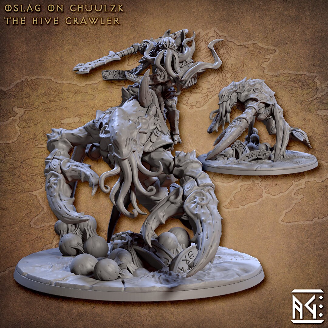 Oslag on Chuulzk Hive Crawler (100mm Base) 3D Printed Resin Miniature ...