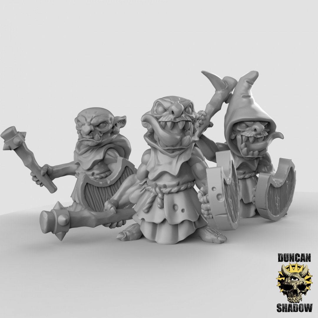 Night Goblins With Clubs 3D Printed Resin Miniature | Tabletop Role ...