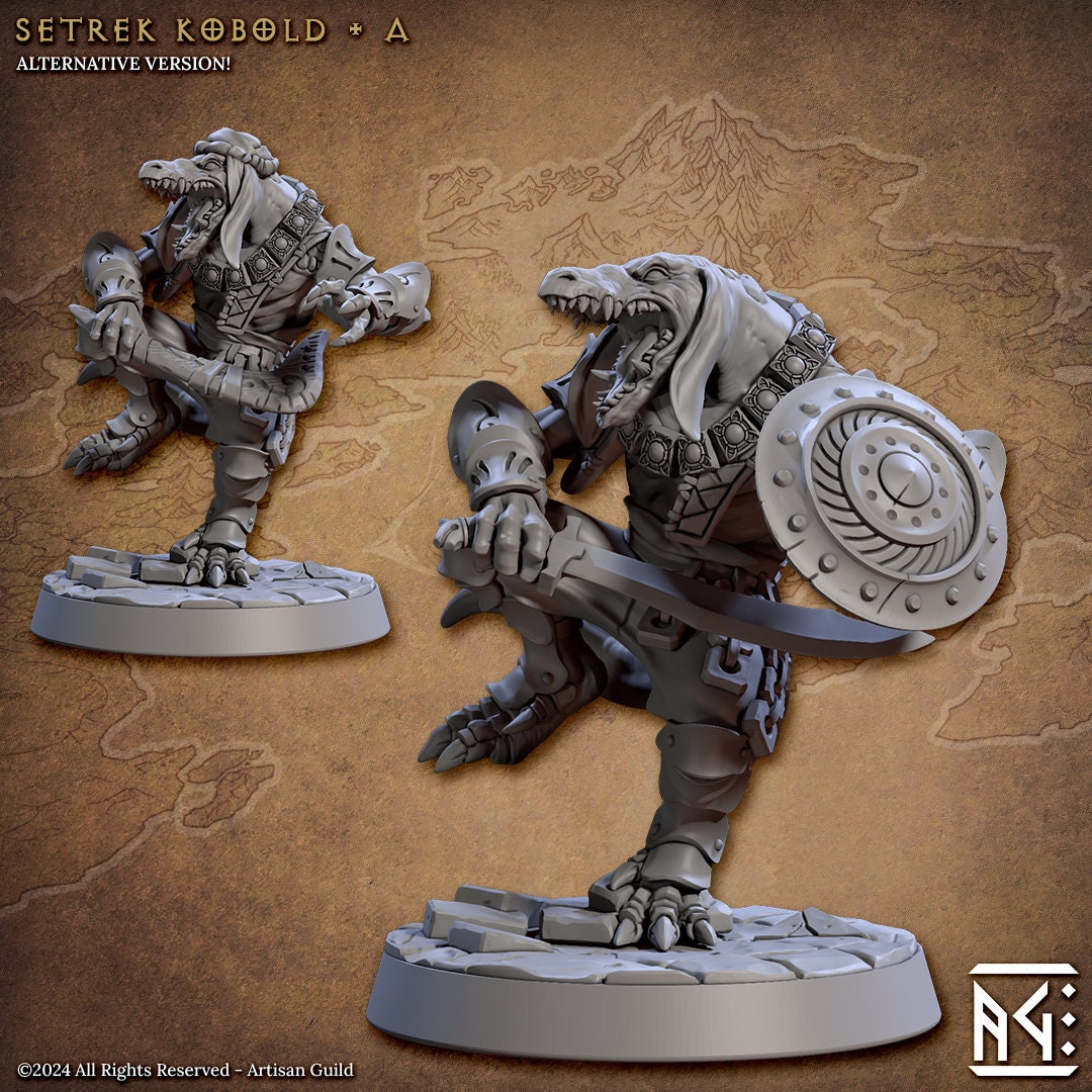 Setrek Kobold V1 (25mm Base) 3D Printed Resin Miniature | Tabletop Role ...